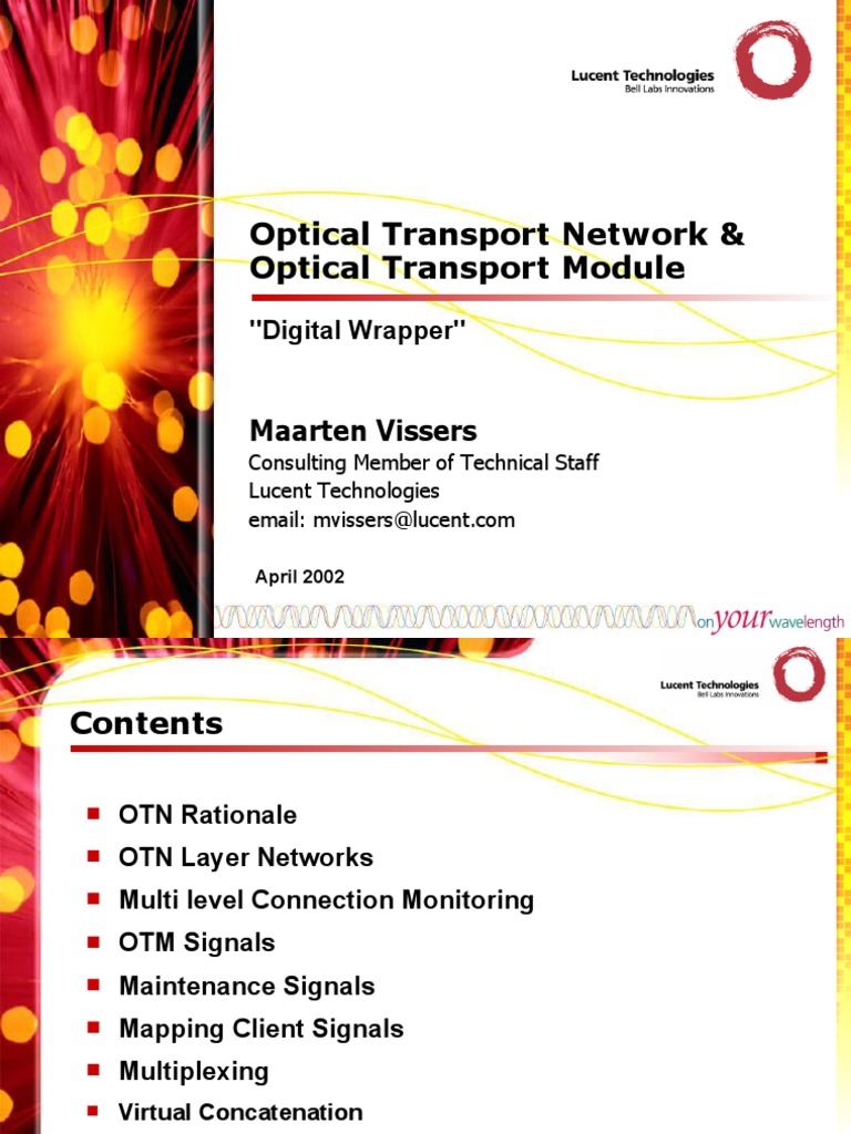 Optical Transport Network Lucent | PDF | Wavelength Division ...