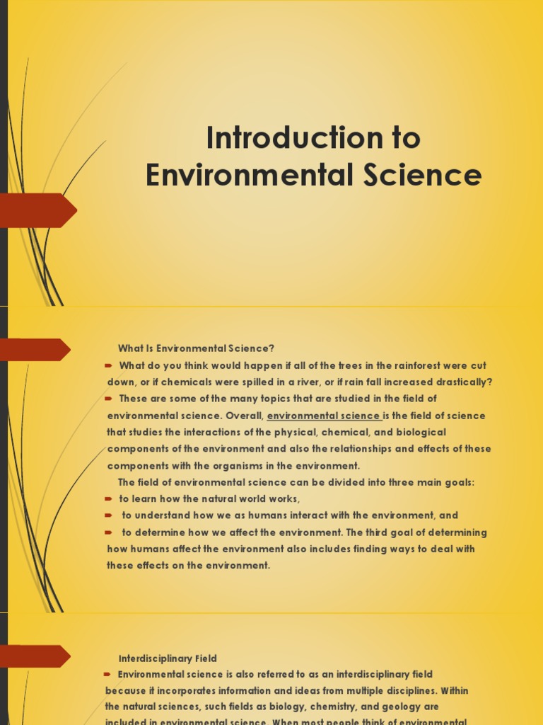 Introduction To Environmental Science | PDF | Environmental Science ...