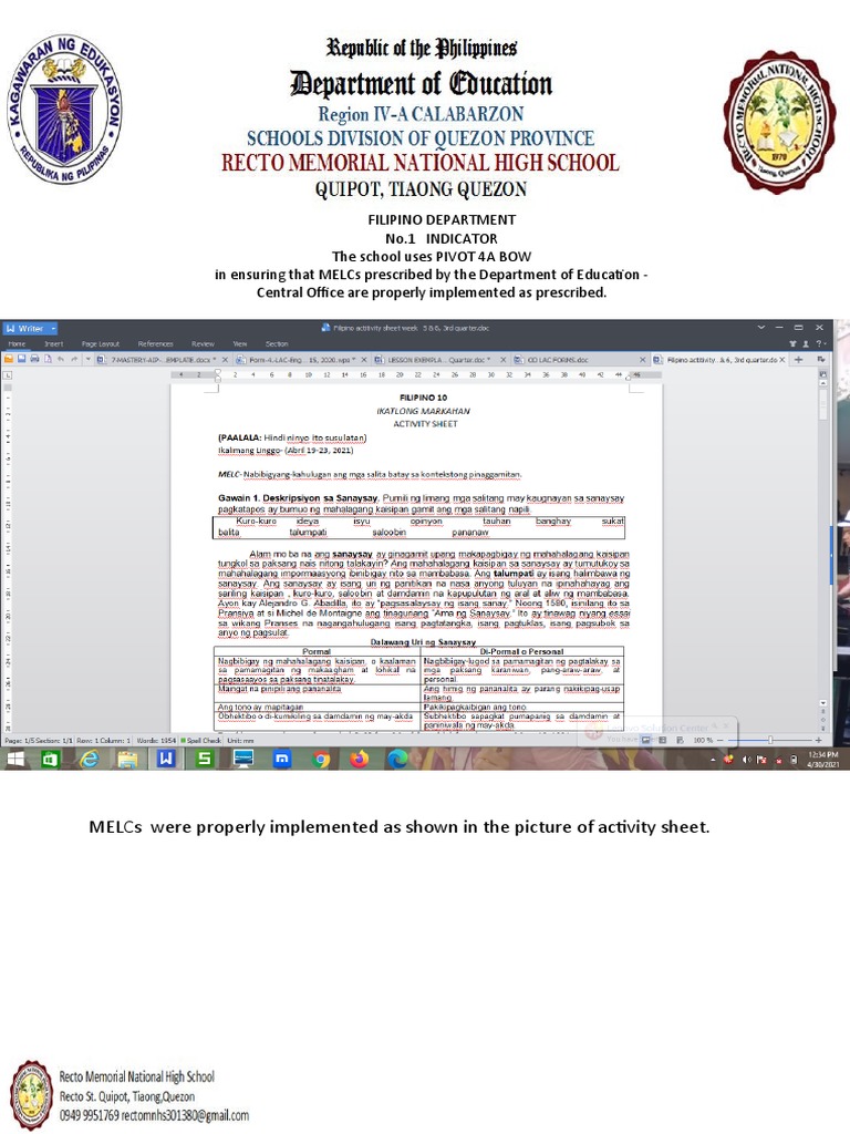 7-MASTERY-AIP-Project-2N - G-10 3RD QUARTER | PDF | Pedagogy | Change