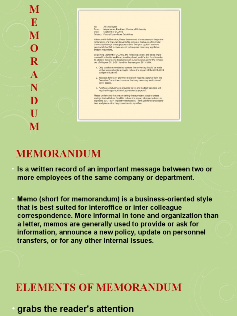 MEMORANDUM | PDF | Memorandum | Human Communication