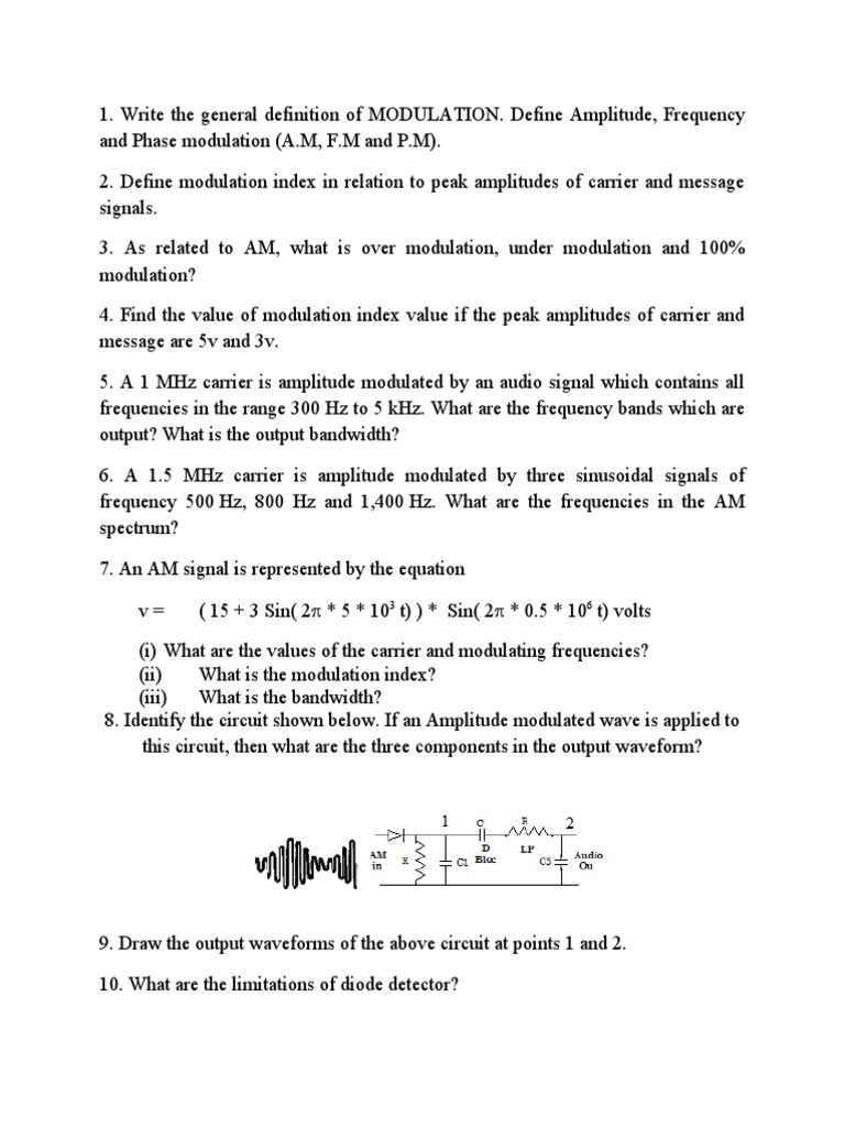 Tutorial On Chapter 4,5,6 | PDF | Operational Amplifier | Frequency Modulation