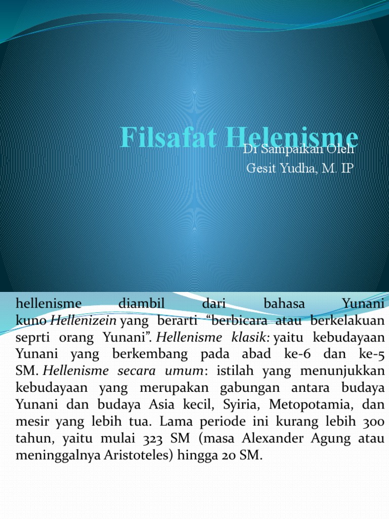 Filsafat Helenisme | PDF