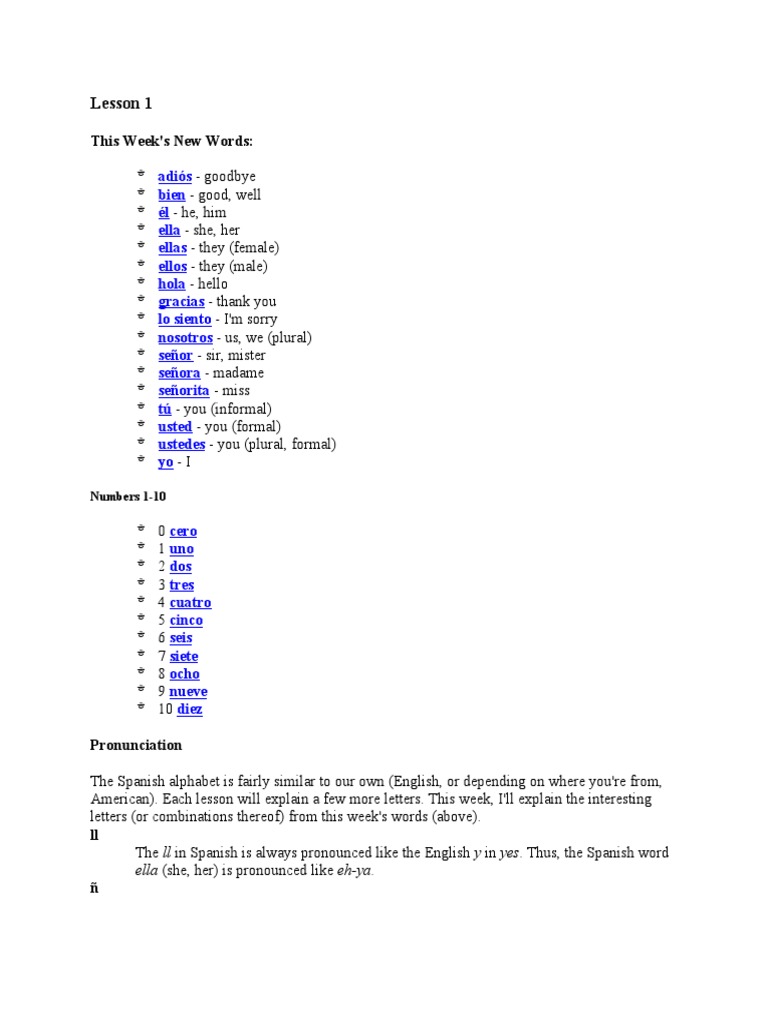 Lesson 1 | PDF | English Language | Sentence (Linguistics)