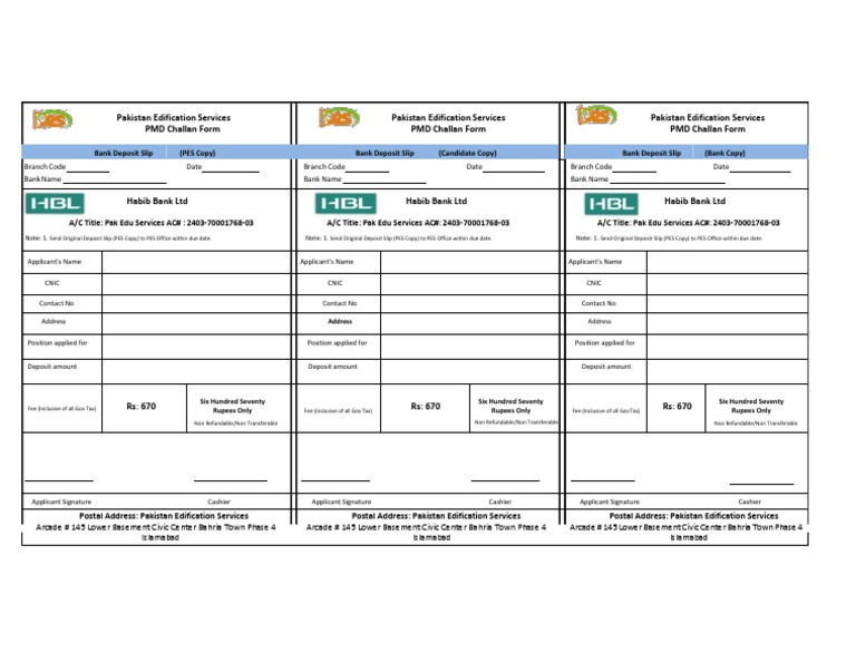 PMD Challan From PDF | PDF | Banking | Financial Services