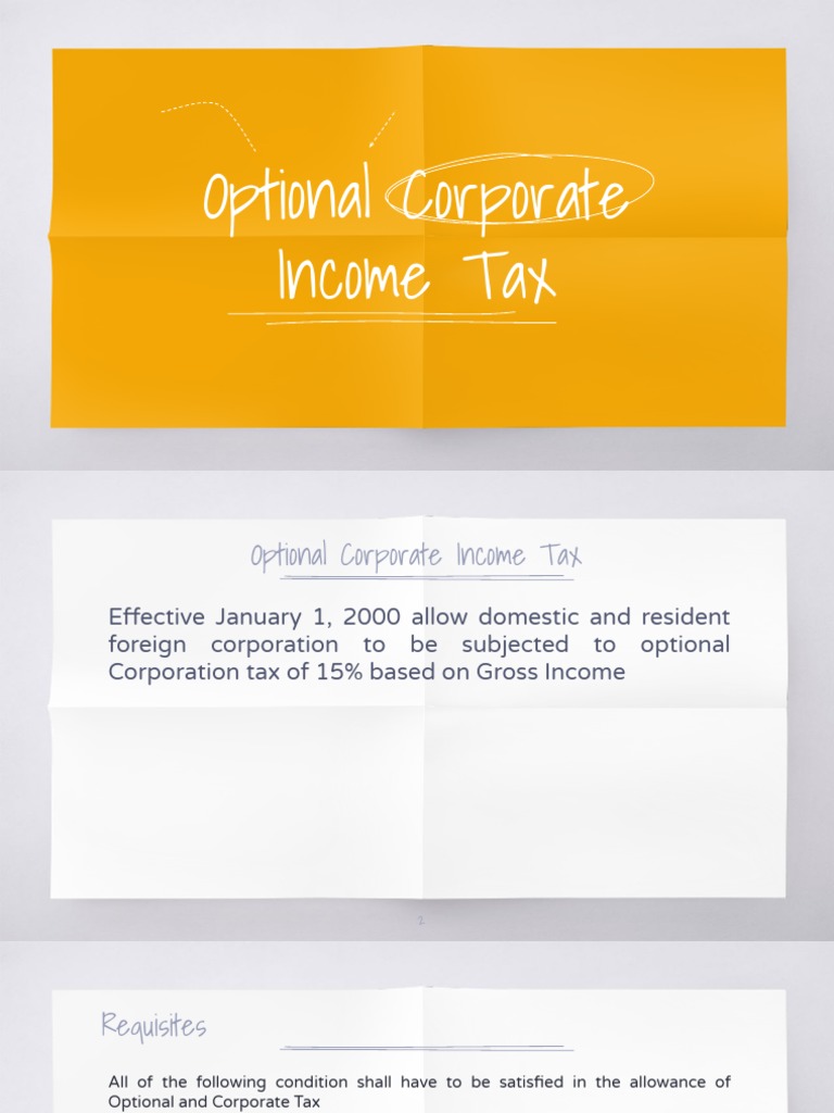 CPTR 5 Optional Corporate Tax On Branch Profit Remittance 1 | PDF | Finance & Money Management