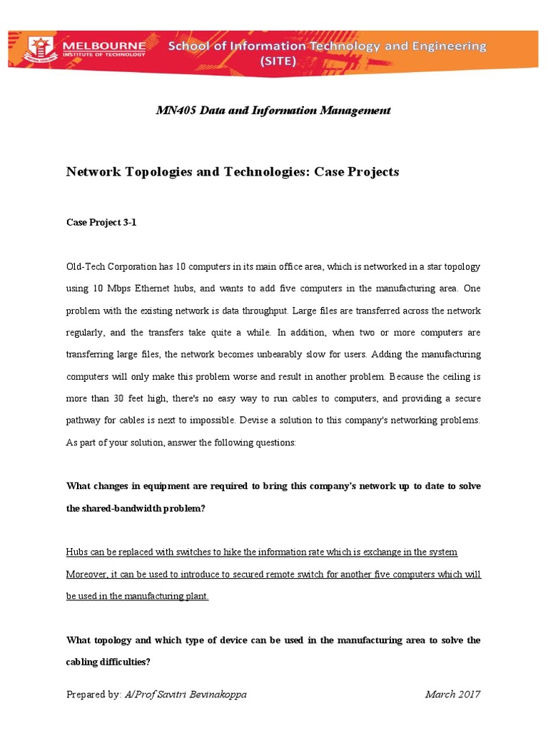 Solving Networking Problems at Old-Tech Corporation | PDF | Network ...