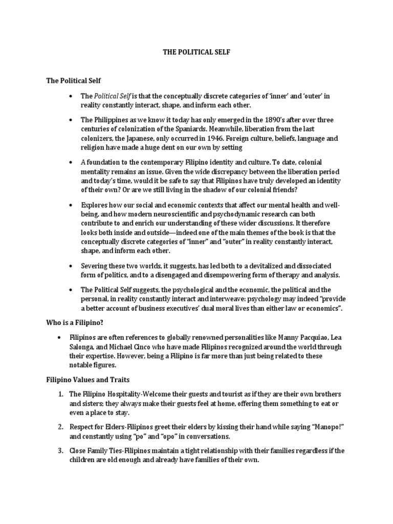 Chap.2.5. The Political Self | PDF | Self | Philippines