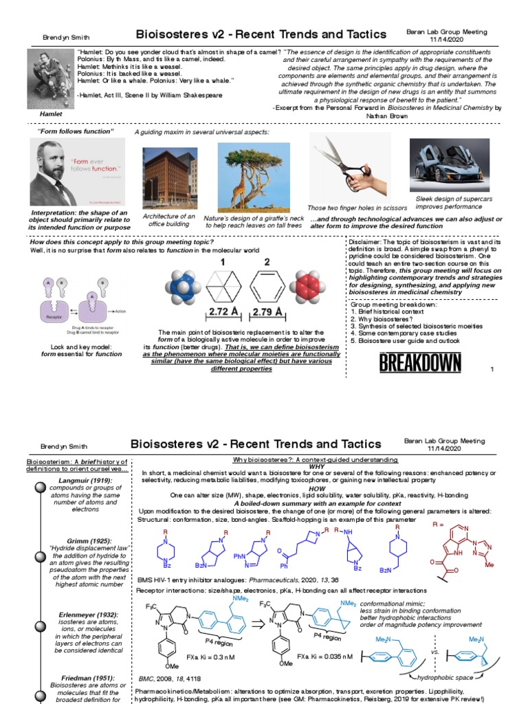 Bioisosteres v2 Recent Trends and Tactics | PDF | Molecules | Medicinal ...