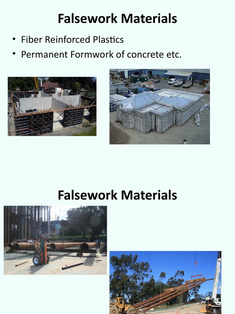 Falsework Materials: - Fiber Reinforced Plastics - Permanent Formwork ...
