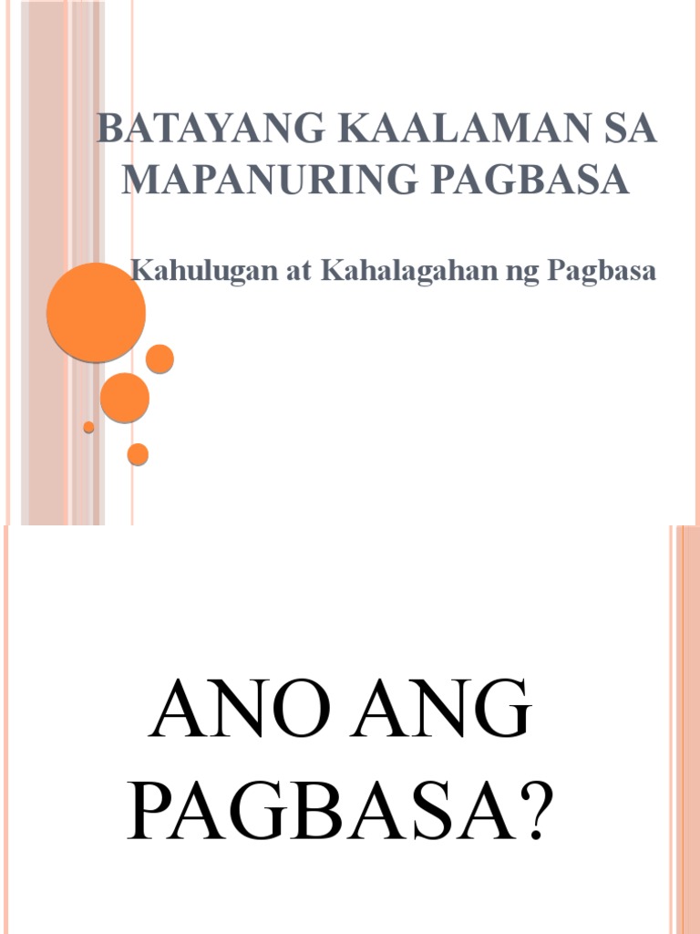 Batayang Kaalaman Sa Mapanuring Pagbasa | PDF