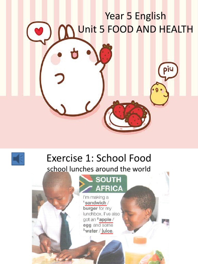 Year 5 English Module 5 Food and Health | PDF | Lunch | School Meal