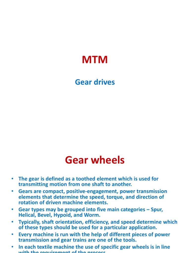 MTM 2 | PDF | Gear | Belt (Mechanical)