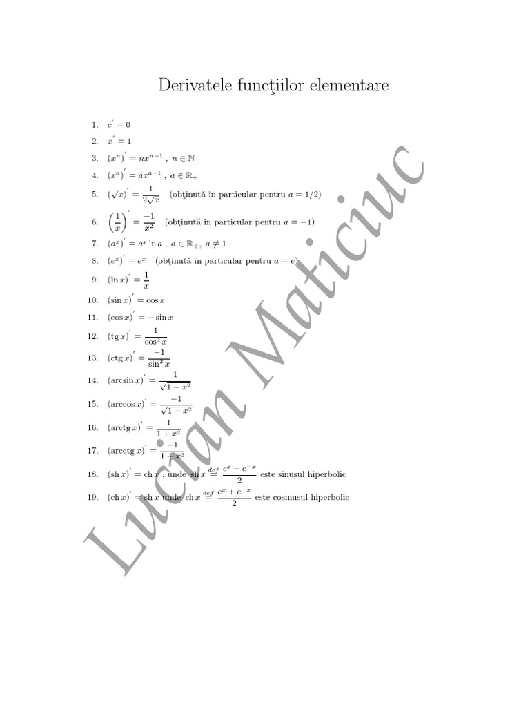 Derivate Integrale | PDF