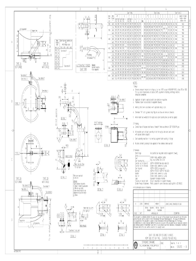 S10.070-B - Davit For ANS or BS Blind Flanges Nom. Size 12-24 Incl ...