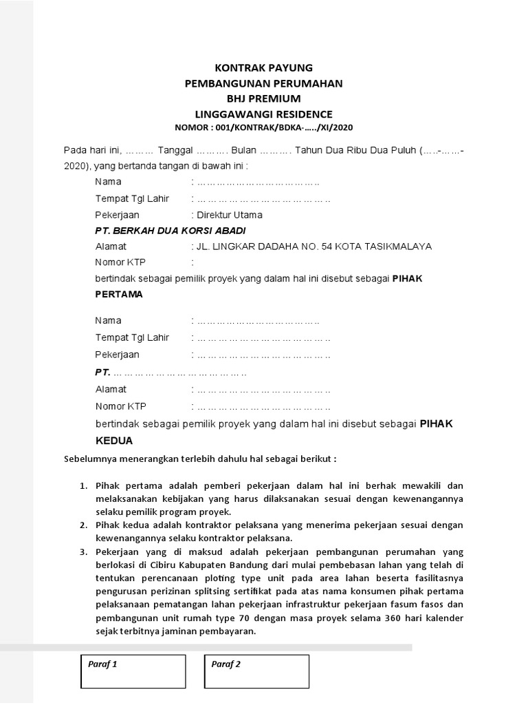 Draft Kontrak All in | PDF