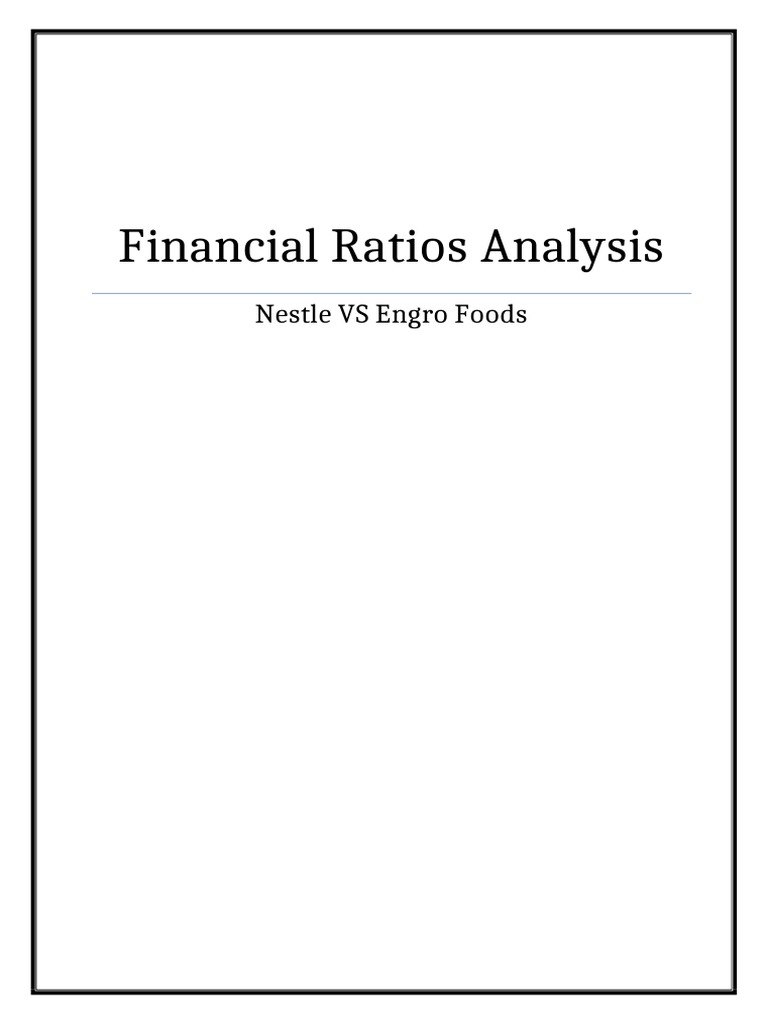 Financial Ratios Analysis: Nestle VS Engro Foods | PDF | Equity ...