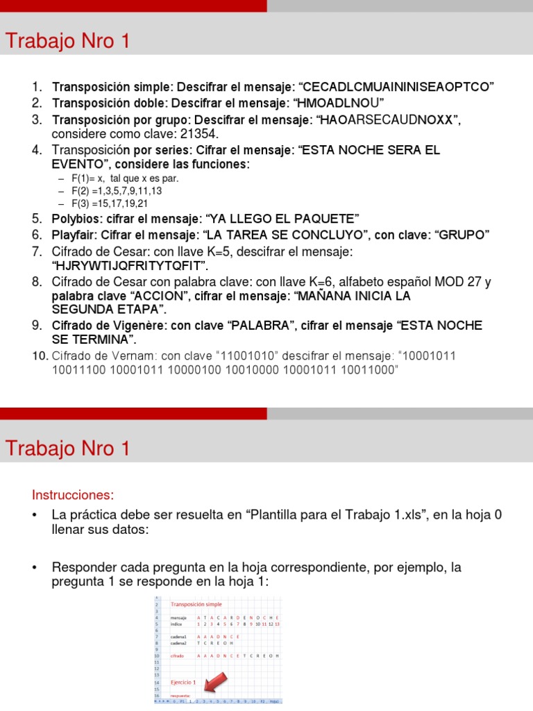 Criptografía: Ejercicios Prácticos | PDF | Juegos y actividades | Métodos y materiales de enseñanza