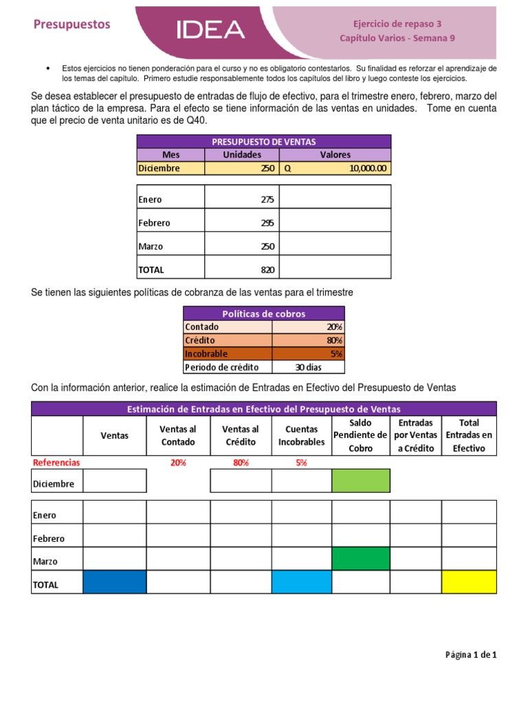 Presup Ej+repaso+3 Sem9 2021 | PDF | Presupuesto | Economias