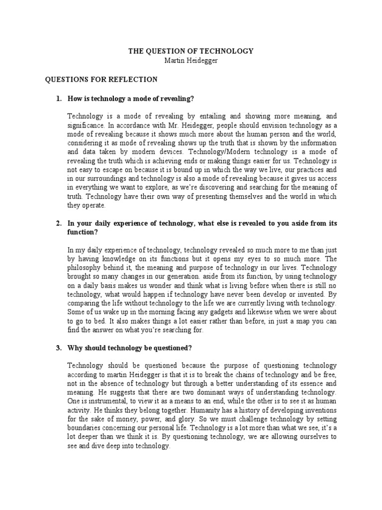 The Question of Technology | PDF | Truth | Thought