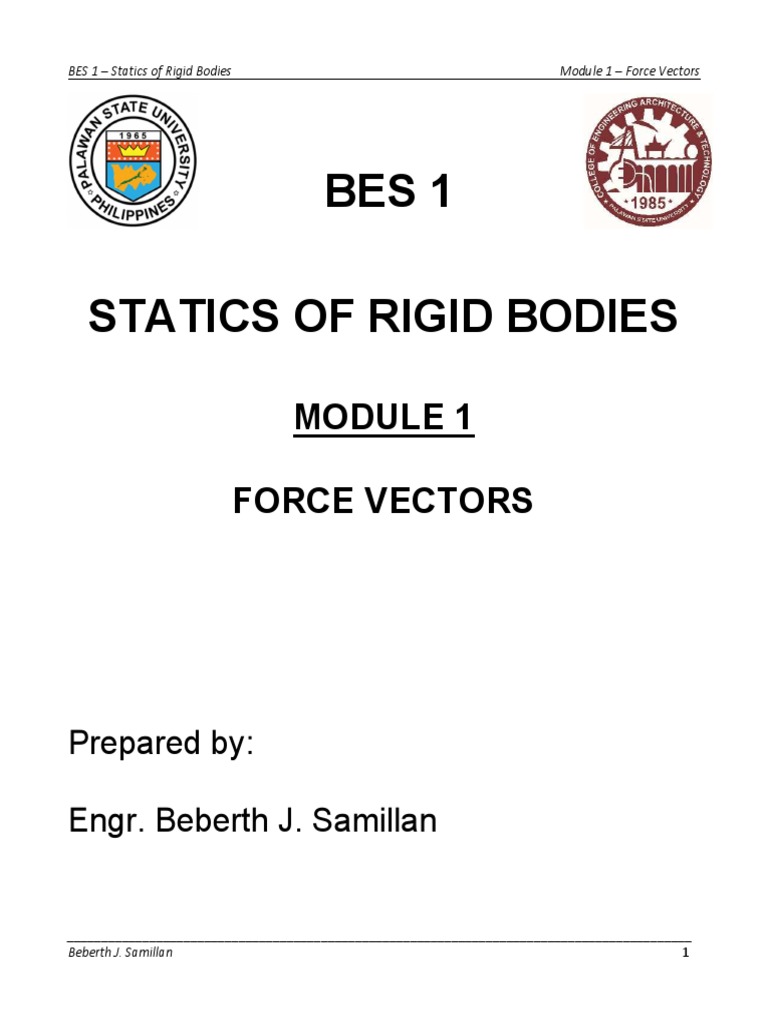 Statics Of Rigid Bodies Module 1 Pdf Euclidean Vector Cartesian Coordinate System