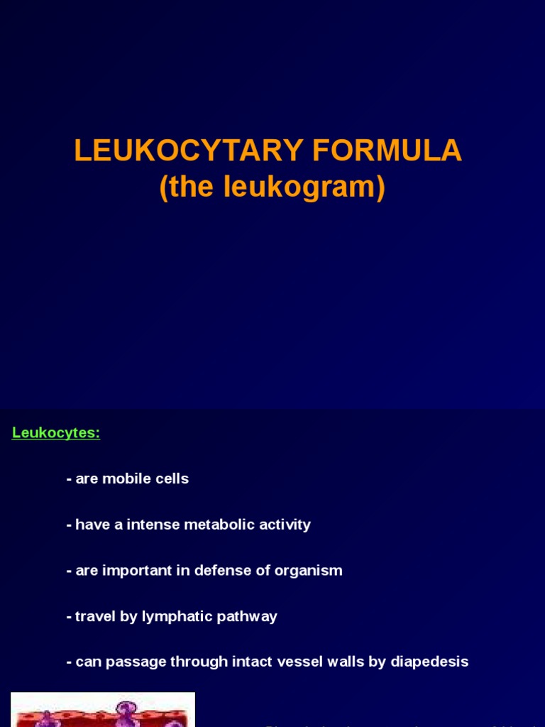Leukocytary Formula (The Leukogram) | PDF | Granulocyte | White Blood Cell