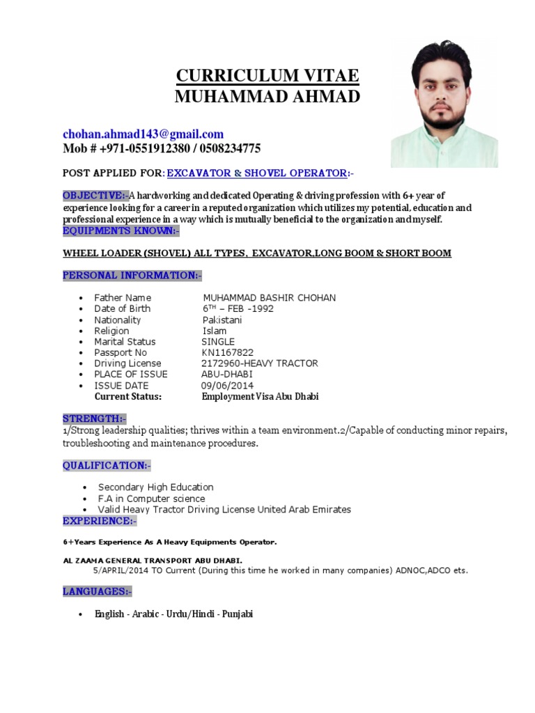 Ahmad CV Excavator Shovel | PDF