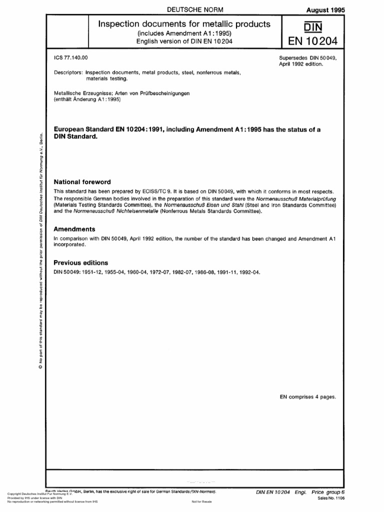 En 10204 | PDF | European Union | Business Process