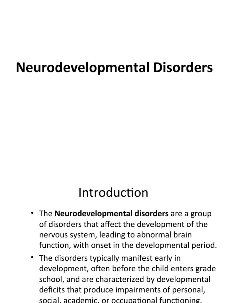Neurodevelopmental Disorders | PDF | Attention Deficit Hyperactivity ...