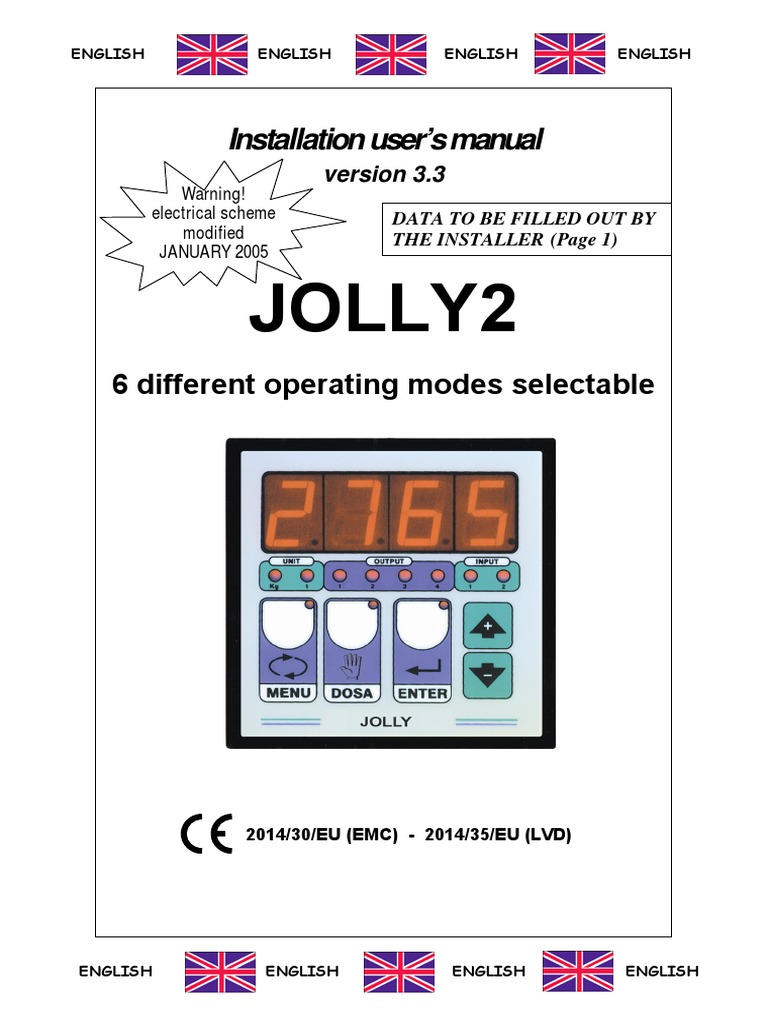 Jolly2: Installation User's Manual | PDF | Packaging And Labeling ...