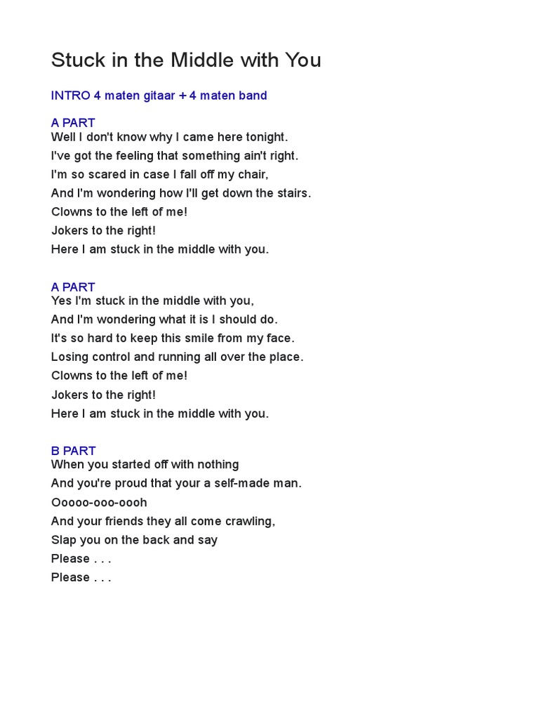 Stuck in The Middle (Lyrics) | PDF