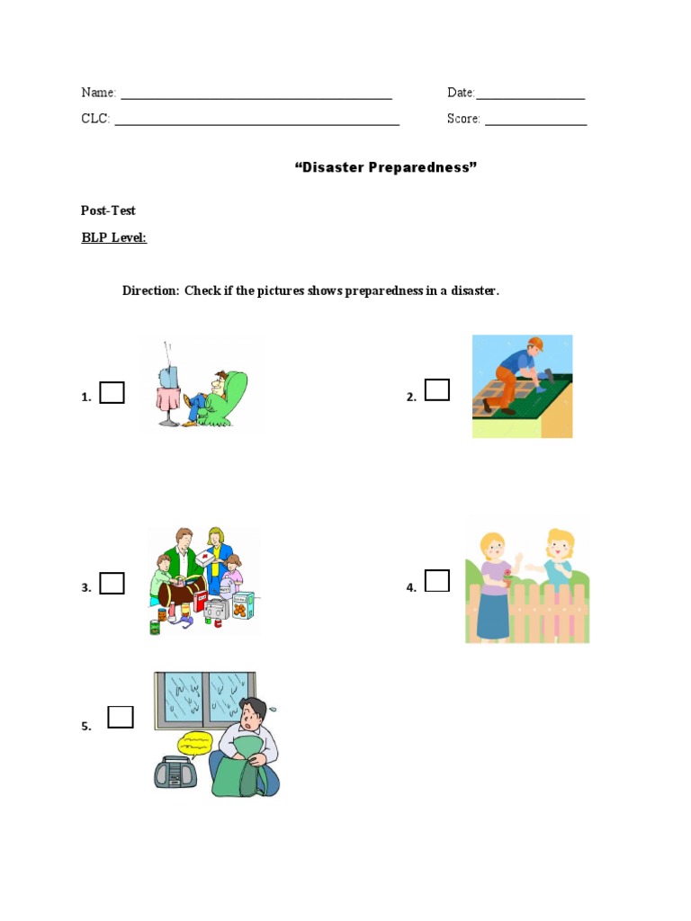 Worksheets LS5 Disaster Preparedness | PDF