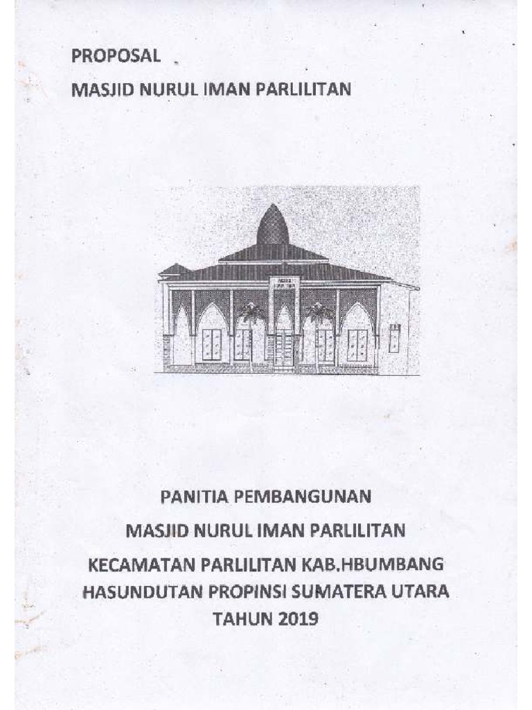 Proposal Mesjid Parlilitan | PDF