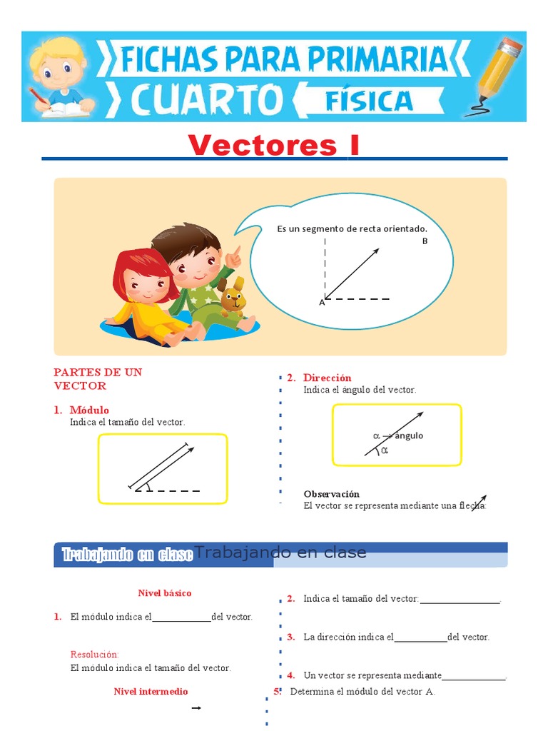 Partes De Un Vector Para Cuarto De Primaria Pdf Vector Euclidiano