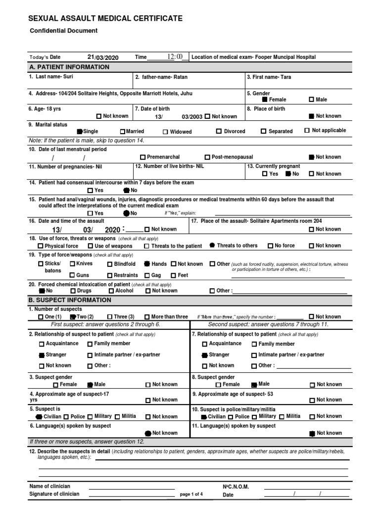 DRC PHR Medical-Certificate Feb-2015 | PDF | Labia | Clitoris