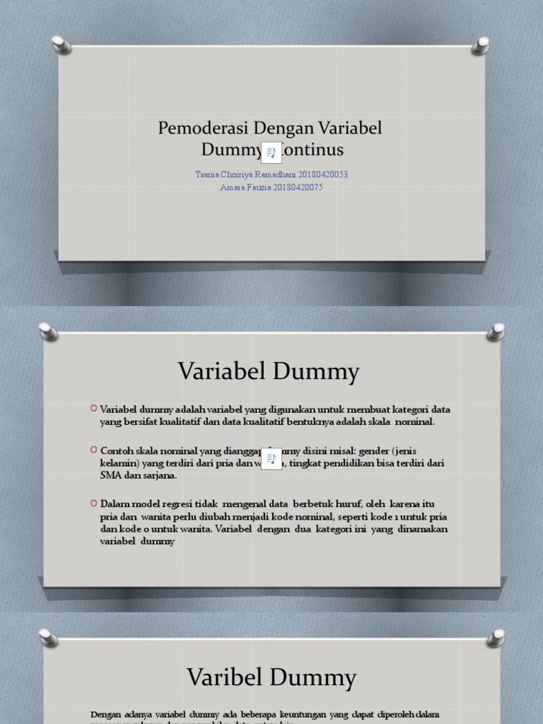 Pemoderasi Dengan Variabel Dummy, Kontinus: Tsania Choiriya Ramadhani ...