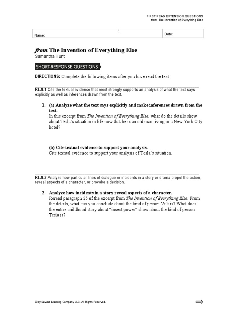 From The Invention of Everything Else Exercises | PDF | Cognitive ...