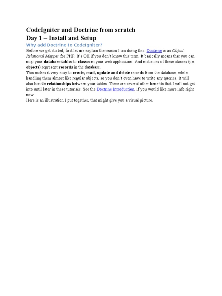 Codeigniter And Doctrine From Scratch Pdf Parameter Computer Programming Php