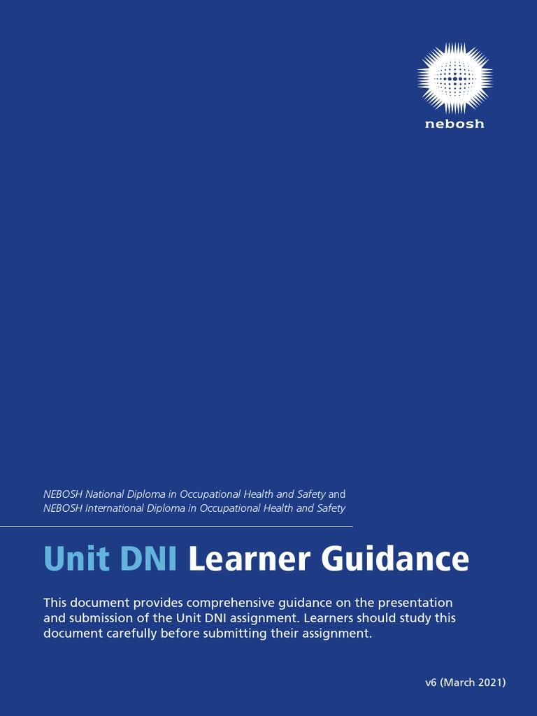0166.01 Dni Learner Guidance Document v6 | PDF | Occupational Safety ...