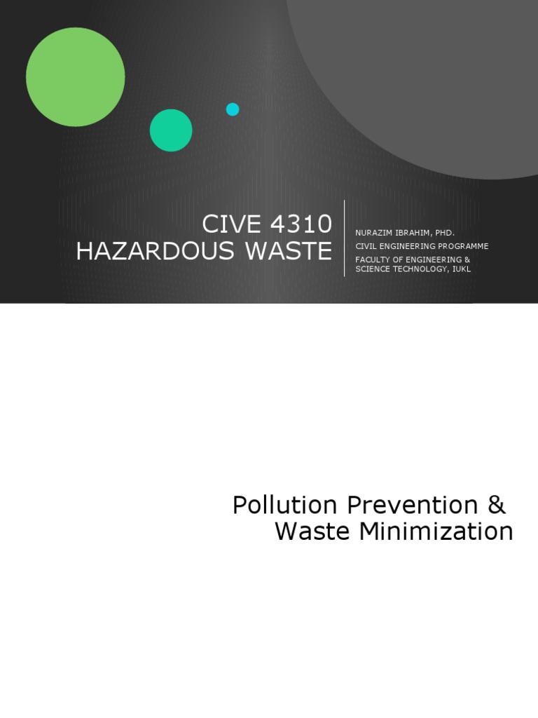 Chapter 3 Pollution Prevention and Waste Minimization | PDF | Hazardous ...
