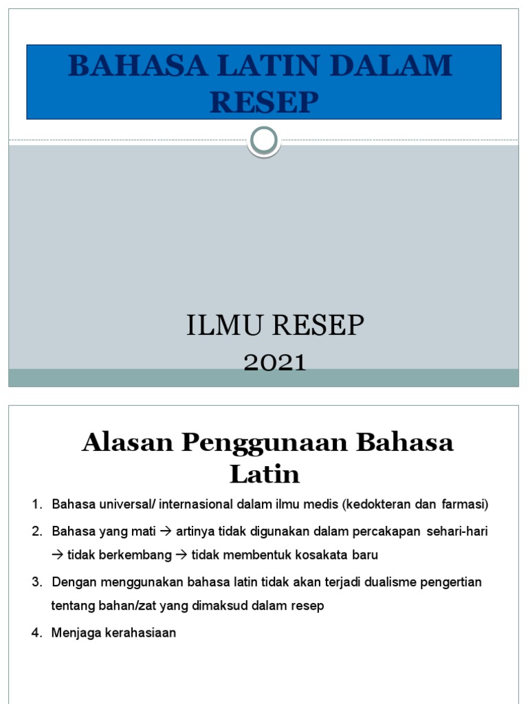3 & 4 Bahasa - Latin - Dalam - Resep | PDF