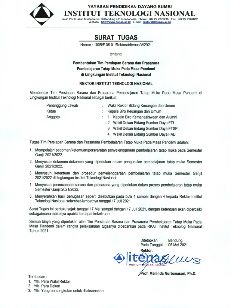 SURAT TUGAS - Tim Sarpras | PDF