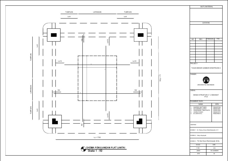 Skema Penulangan Plat | PDF