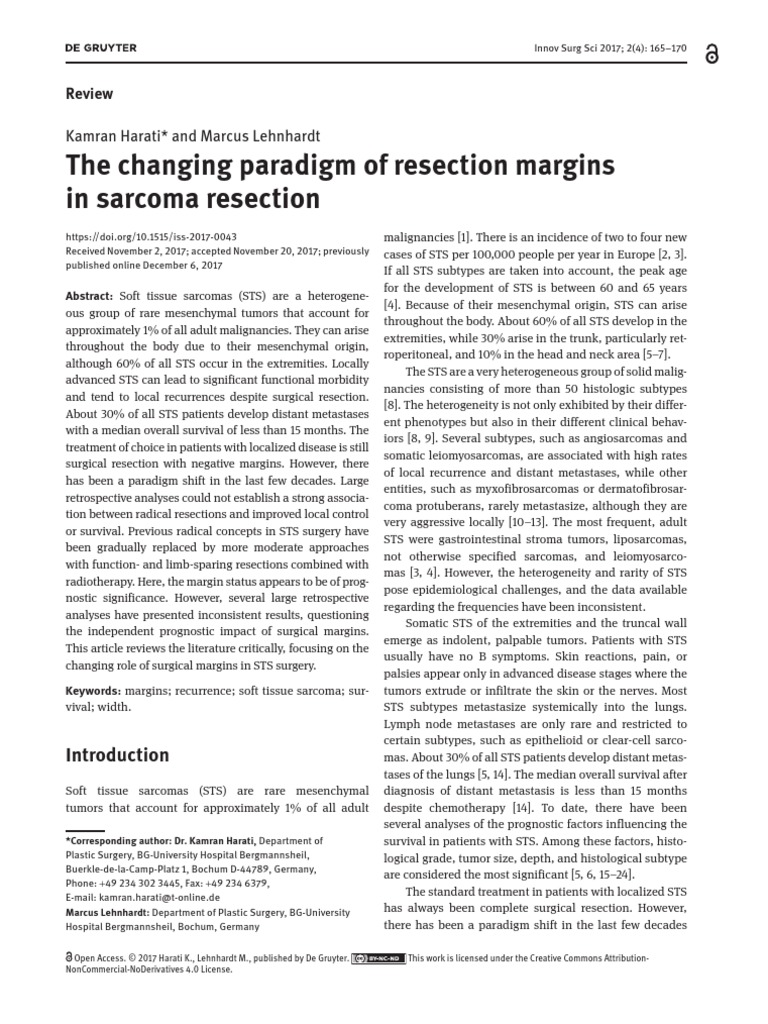 Changing Paradigm of Resection Margins in Sarcoma Resection 2017 | PDF ...