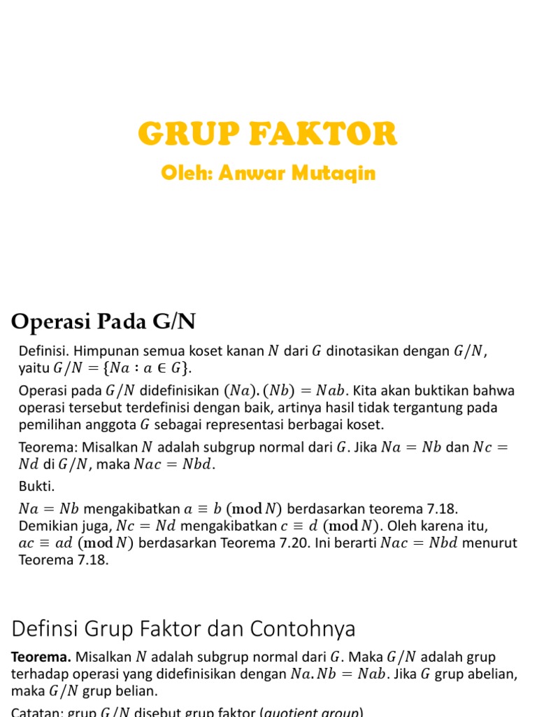 Grup Faktor | PDF