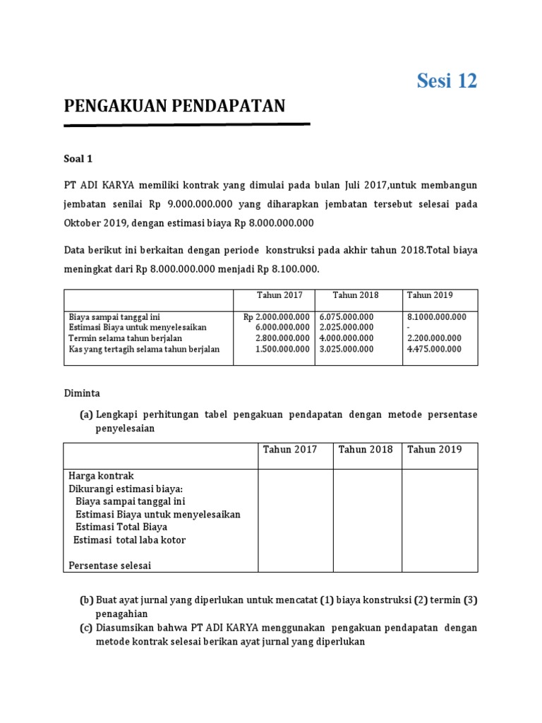 Sesi 12 Pengakuan Pendapatan | PDF