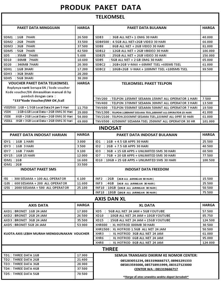 Brosur Paket Data | PDF | Business