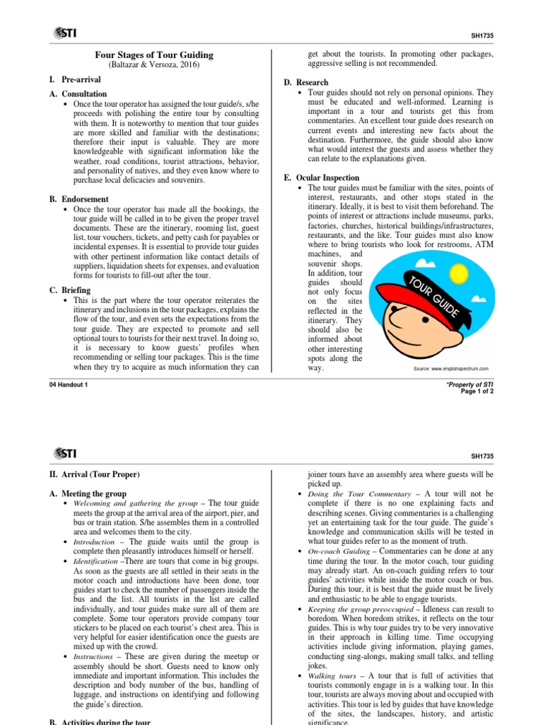 04 - Handout - 1 (10) 4 Stages of Tour Guiding | PDF | Bus | Business