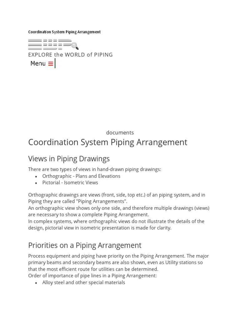 Piping Arrangement Drawing Guide | PDF | Pipe (Fluid Conveyance) | Welding
