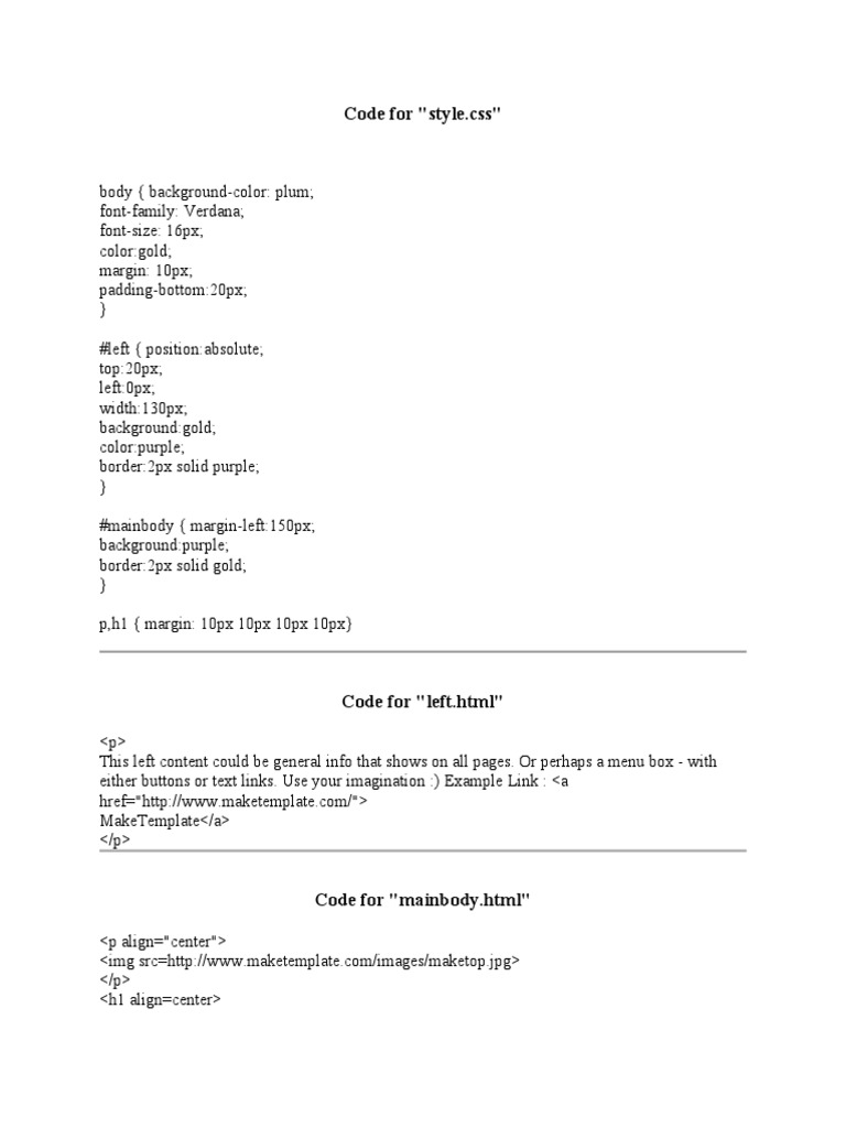 Code For "Style - CSS" | Download Free PDF | Cascading Style Sheets ...