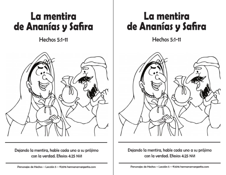 05 Hoja La Mentira de Ananias y Safira | PDF